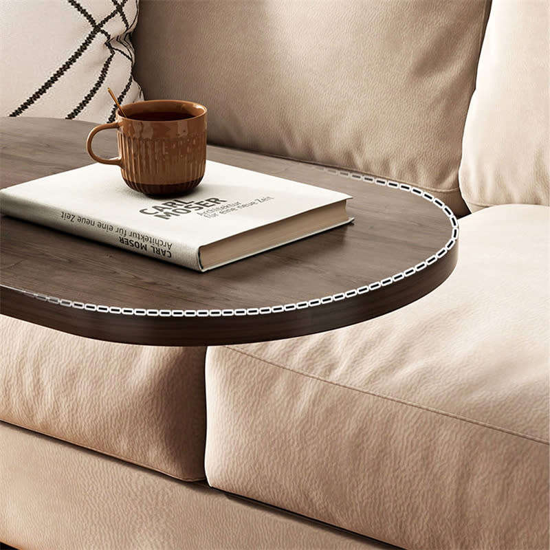 Tables - Convenient C Shape Wood Coffee Table Side Table with Metal ...