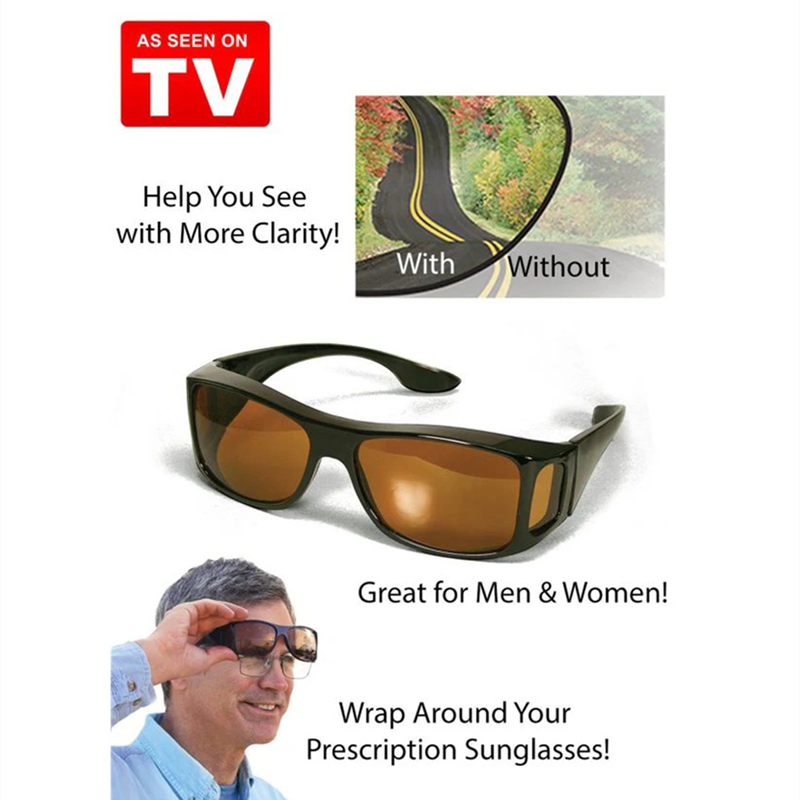 Eyewear - Night Vision Driving Anti-Glare Glasses HD Vision Wraparound ...