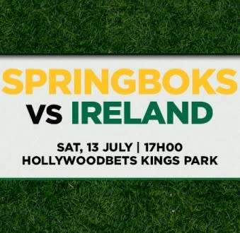 Sport Event Tickets - Springboks vs Ireland | Kings Park Stadium ...