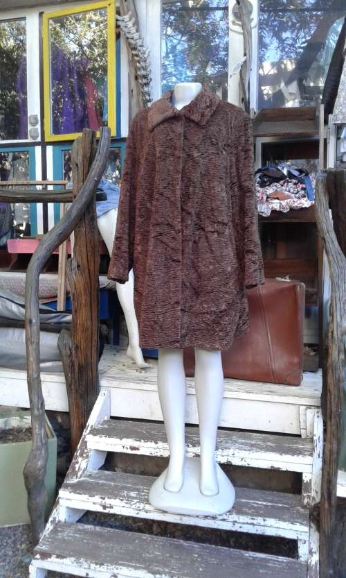 Jackets & Coats - Vintage 1960s Chocolat Brown Karakul Caracul Persian ...