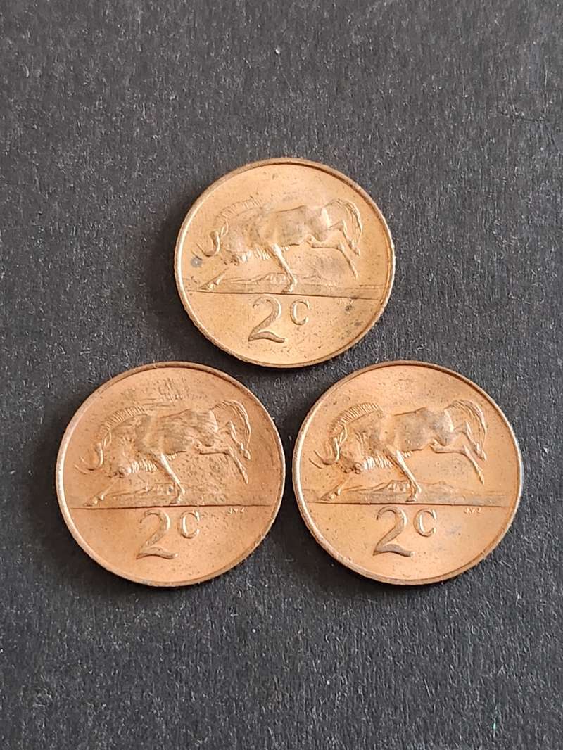 Two Cent - 3 x Republic 2 Cents 1965 Afrikaans EF+/EF - as per ...