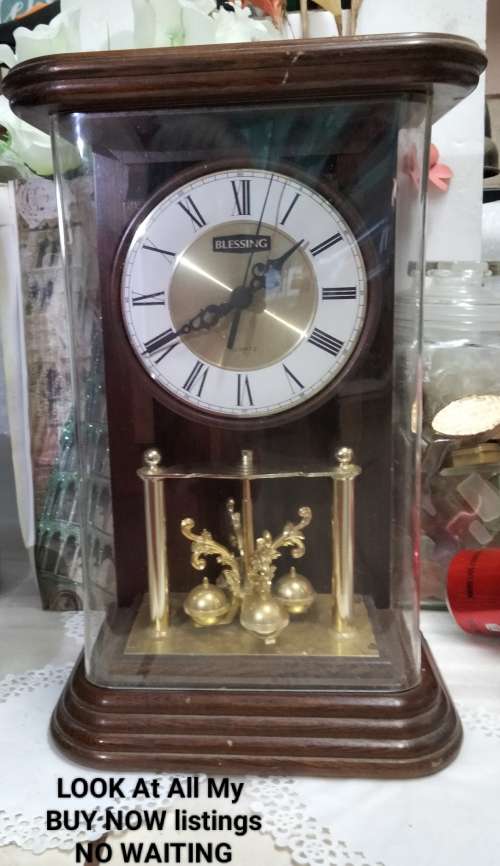 Other Antiques & Collectables - Blessing CLOCK in wood case *battery ...
