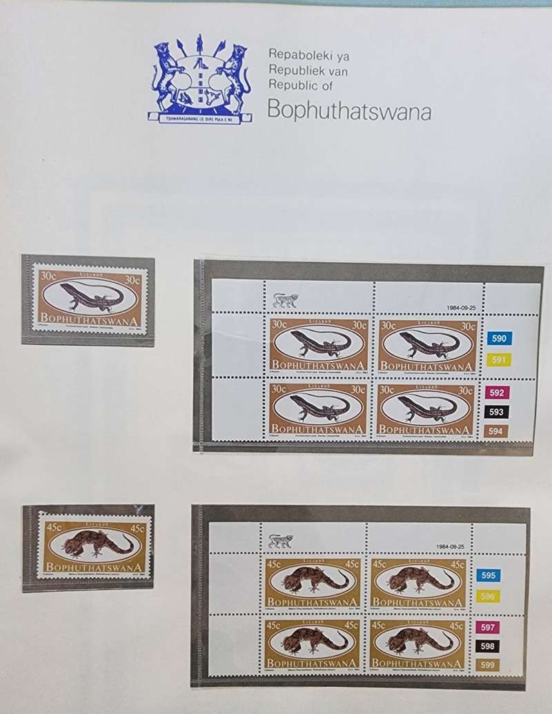 Bophuthatswana - Bophuthatswana binder contains control blocks, first day sheets and FDC from ...