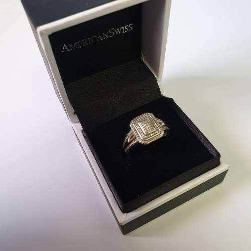 Rings - 925 Silver & 9ct Gold Ring | With Diamonds | American Swiss ...