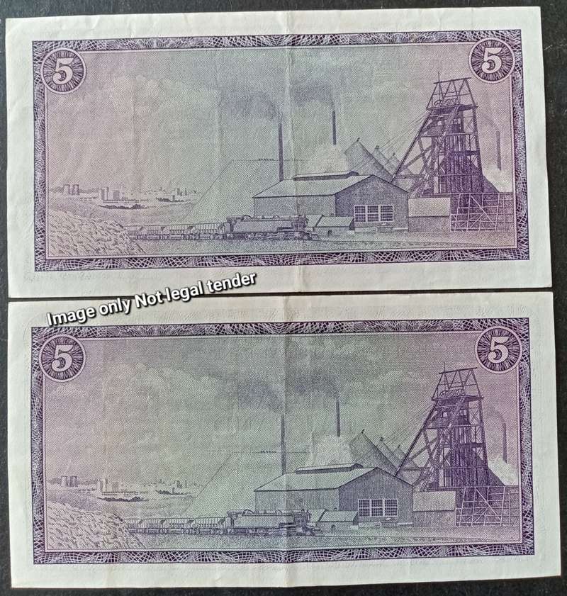 TW de Jongh - Set of x2 T.W de Jongh R5 notes with both Eng/Afr and Afr ...