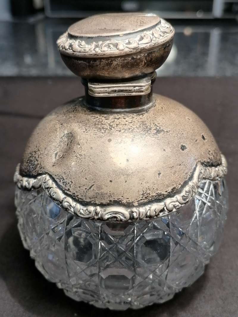 Perfume & Scent Bottles - 1800's Antique English Cut Crystal & Sterling ...