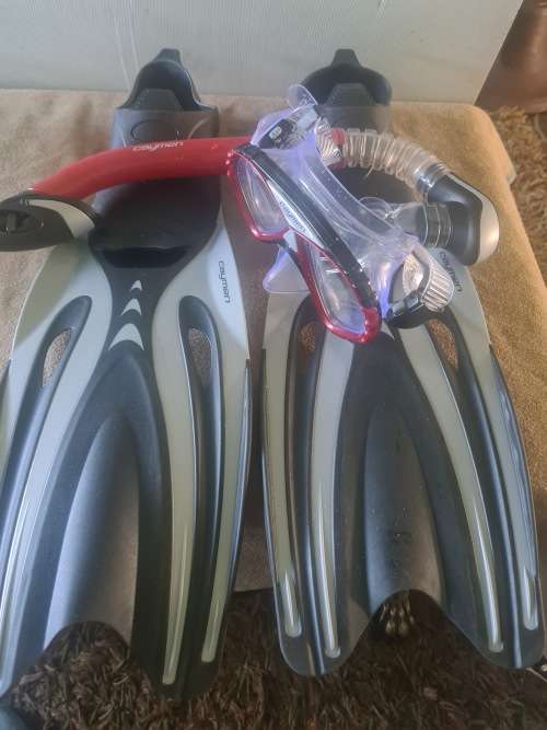 Goggles - CAYMEN UNDERWATER FLIPPER SET WITH GOGGLE & SNORKEL (M) was ...