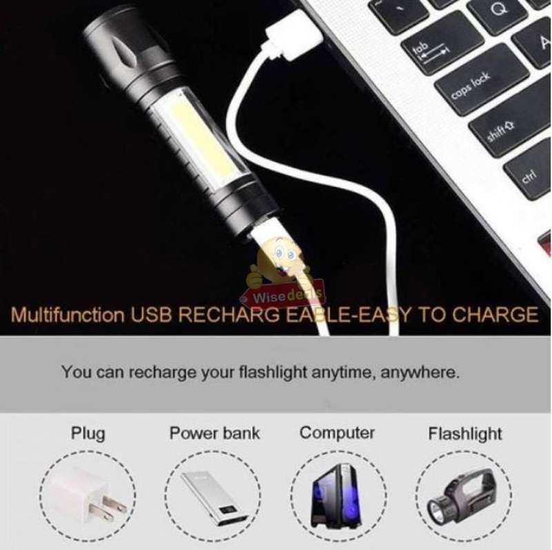 Security & Floodlights - USB LED Rechargeable Flashlight in handy box ...