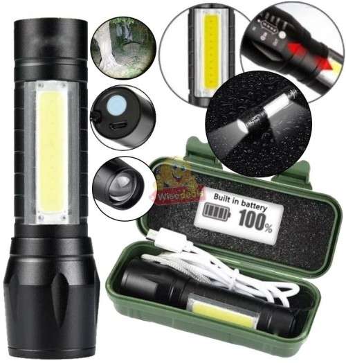 Security & Floodlights - USB LED Rechargeable Flashlight in handy box ...