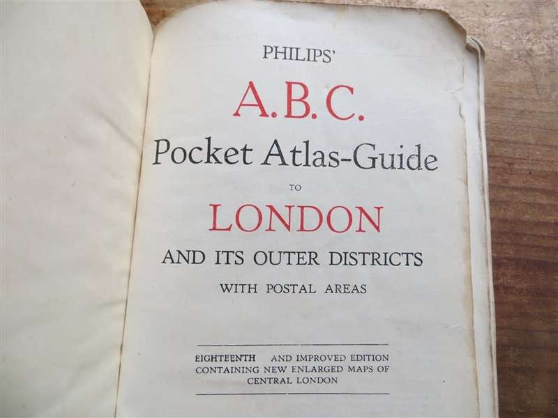 Atlases - Philips` ABC Pocket Atlas Guide to London & Outer Districts ...