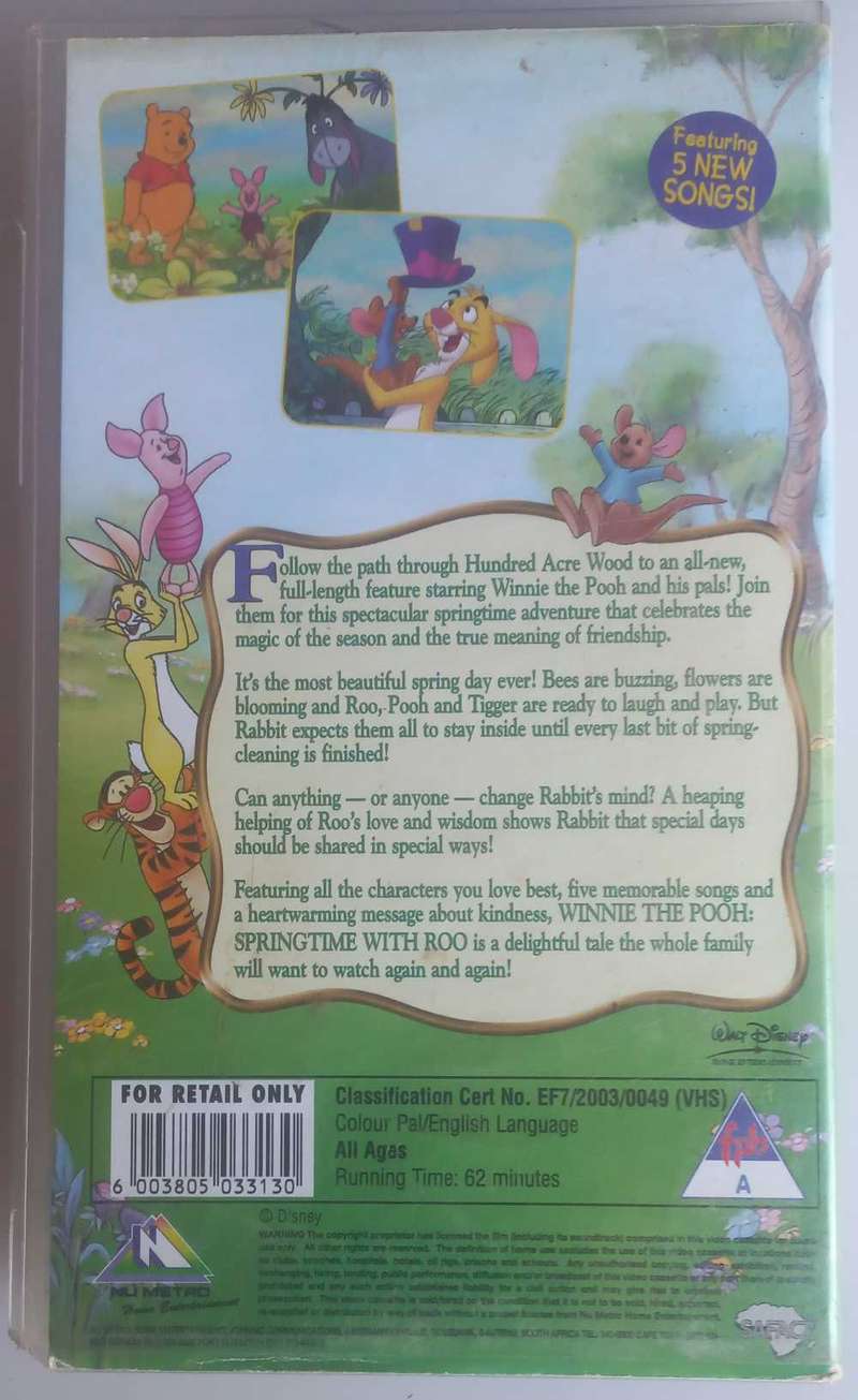 Movies - Winnie the Pooh - Springtime with Roo VHS for sale in ...