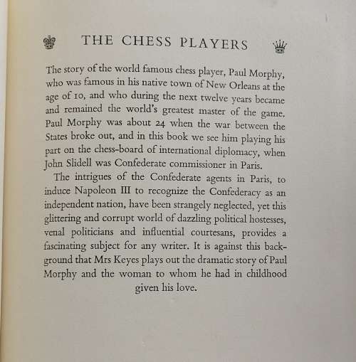 Historical Fiction - The chess players by Frances Parkinson Keyes for ...