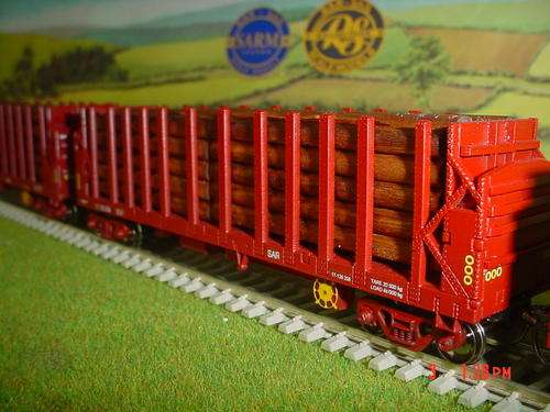 Rolling Stock - HO Model of SAR STJ Type Wagon with Timber/Log Load ...