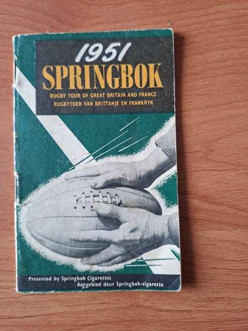Sporting Memorabilia - 1951 Springbok rugby tour to GB and France ...