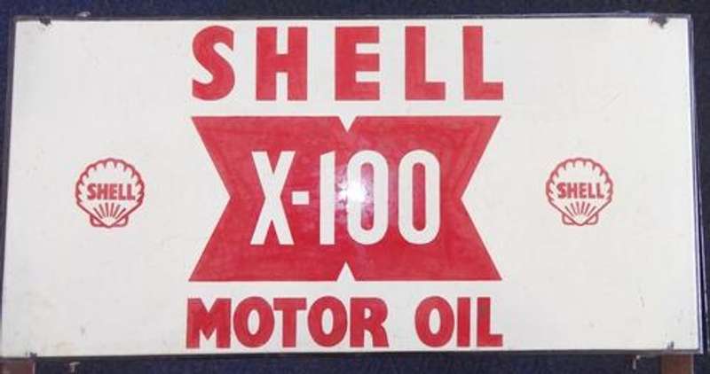 Signage - Extremely rare and collectable 1950's Shell X-100 motor oil ...