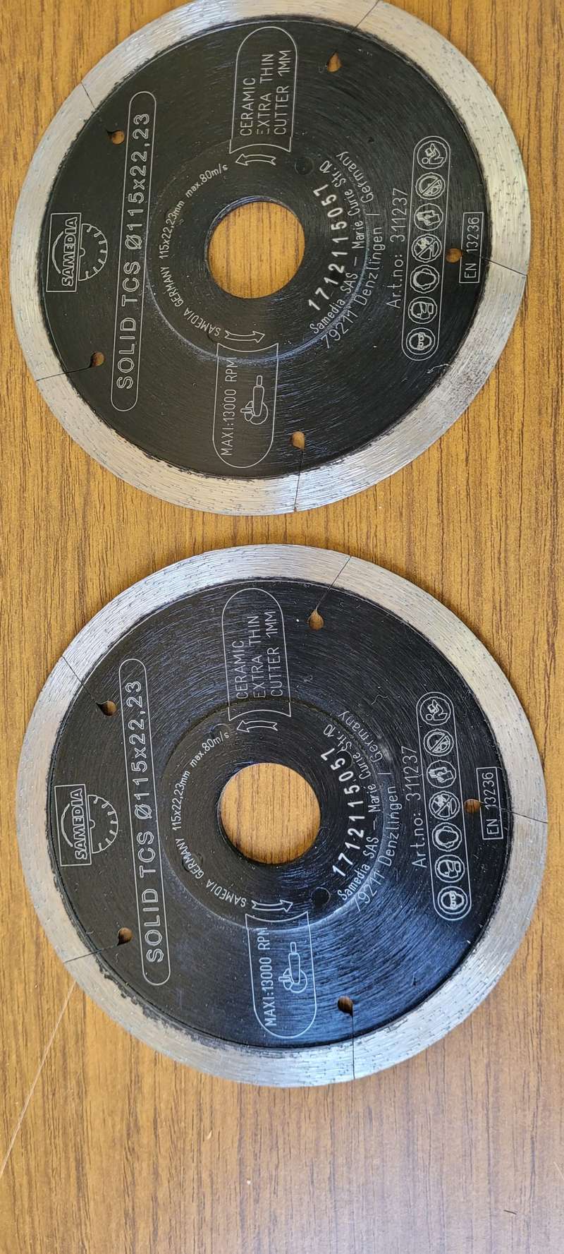 Saw Blades - SAMEDIA Ceramic Tile Cutter. Solid TCS 115 x 22 x 23 (BID ...