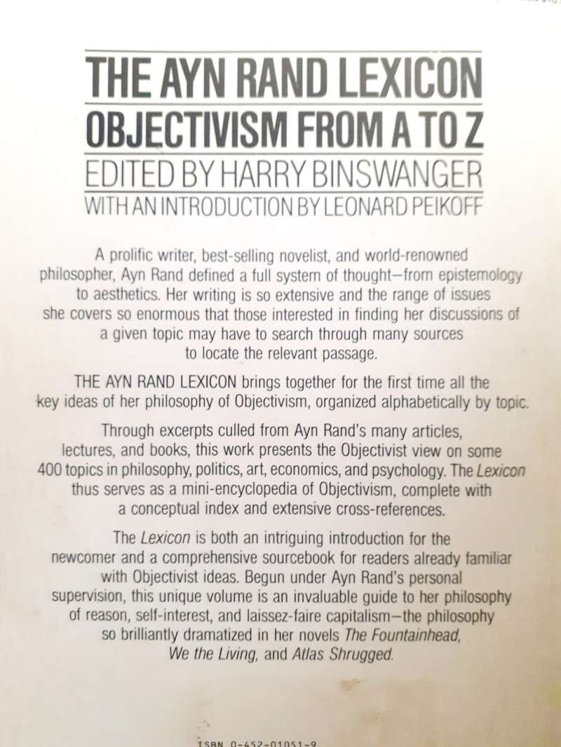 Philosophy, Religion & Spirituality - The Ayn Rand Lexicon ~ Ayn Rand ...