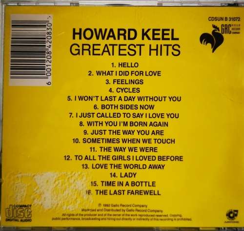 Country - Howard Keel - Greatest Hits (CD) for sale in Pretoria ...