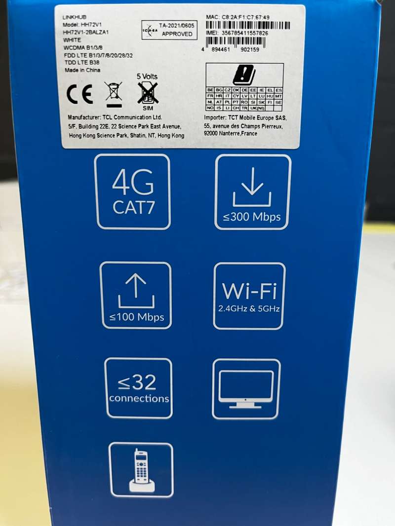 Wireless Routers - Alcatel Link Hub - LINKHUB LTE cat7 Home Station was ...