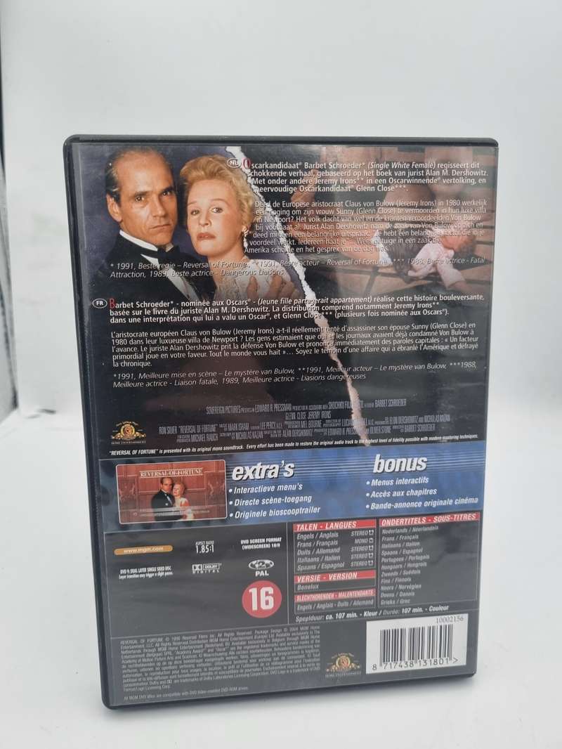 Movies - Reversal of Fortune DVD - Glenn Close, Jeremy Irons & Ron Silver for sale in Napier (ID ...
