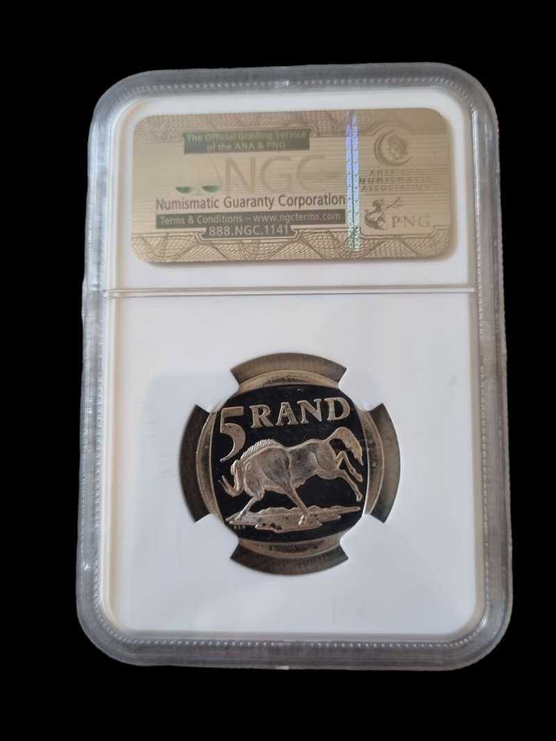 2000 R5 - South Africa: 2nd Highest Grade 2000 Mandela Prooflike R5 . NGC PL67 UC was sold for ...