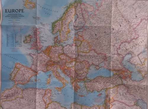 Maps - 1992 Folded Wall Map of Europa Published By National Geographic ...