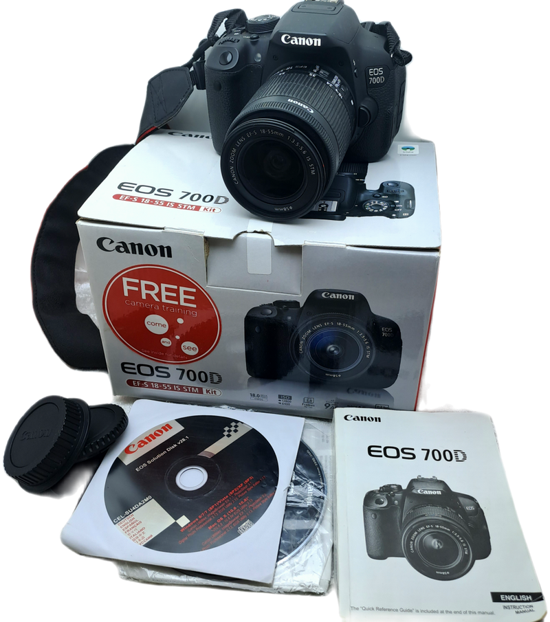 Digital SLR - Pre-Owned Canon EOS 700D COMPLETE Camera Kit in original Packaging With 2 Lenses ...