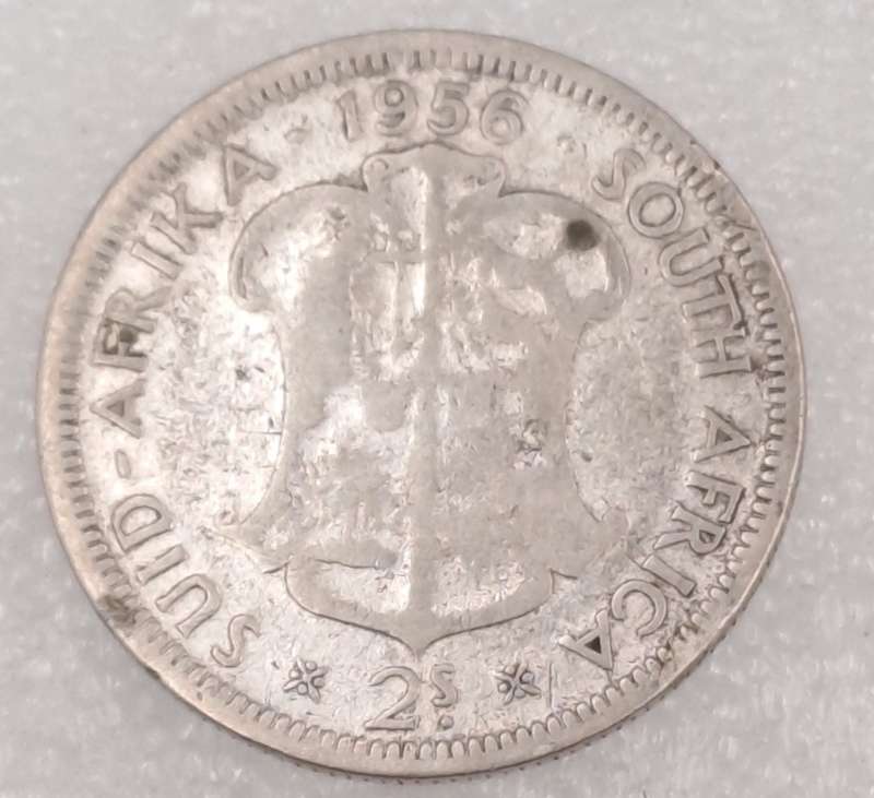 Two Shillings - 1956 South Africa Silver 2 Shillings - Elizabeth II 1st portrait was sold for 90 ...
