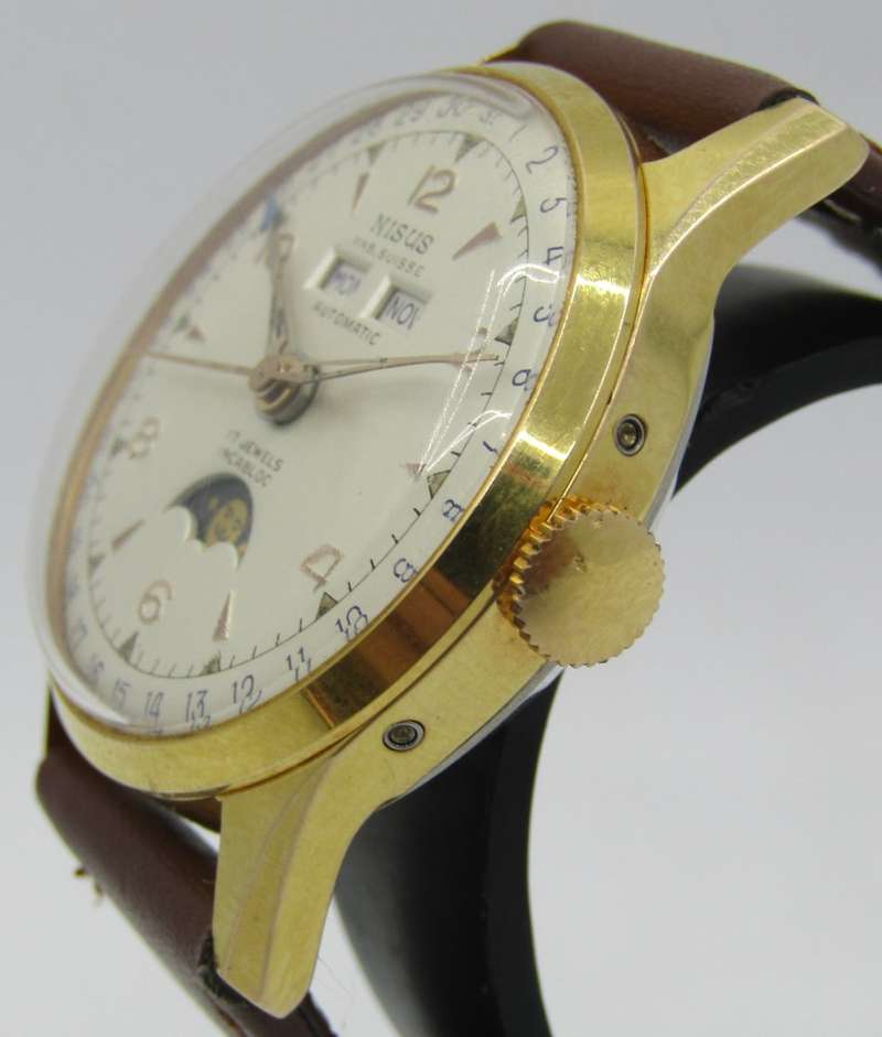Men's Watches - 1950s NISUS Triple Calendar Automatic Day-Date Moon ...
