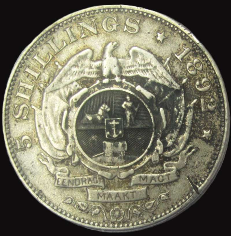 Five Shillings - 1892 ZAR 5 Shillings-Ex-Mount was sold for 1,366.00 on ...