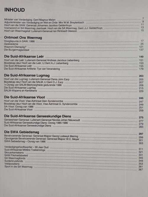 History & Politics - The SADF Yearbook 1987/Die Suid-Afrikaanse Weermag ...