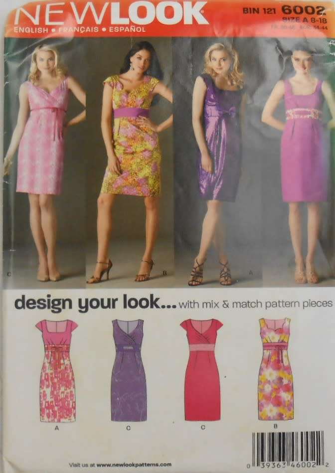 Patterns - NEW LOOK PATTERNS 6002 STUNNING HIGH WAIST DRESSES SIZE-8-18 ...