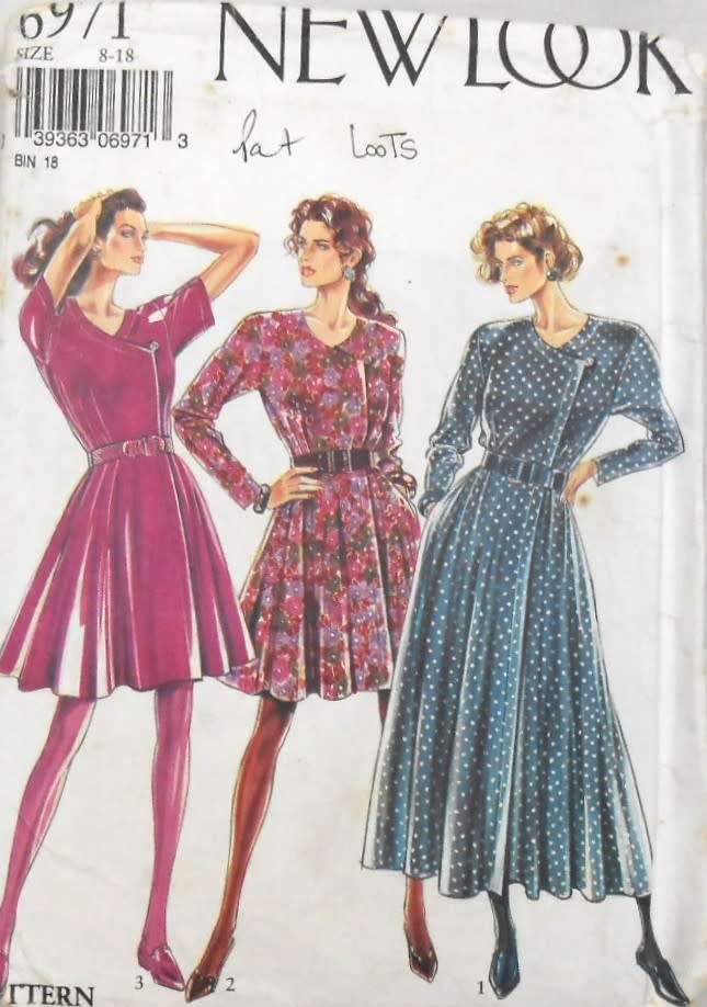 Patterns - NEW LOOK PATTERNS 6971 DOUBLE BREASTED DRESS-SHORT/LONG SIZE ...