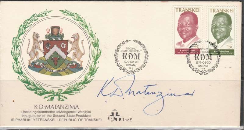 Transkei - TRANSKEI 1979 COVER F.D. SIGNED BY K D MATANZIMA LOOK SCAN ...