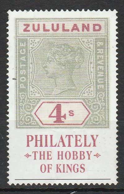 Zululand - ZULULAND 4s LABEL MINT PHILATELY THE HOBY OF KINGS LOOK SCAN ...