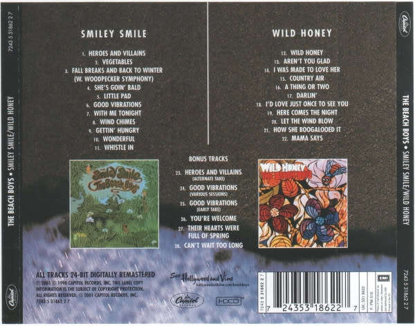 Pop - Beach Boys - Smiley Smile / Wild Honey CD Import for sale in ...