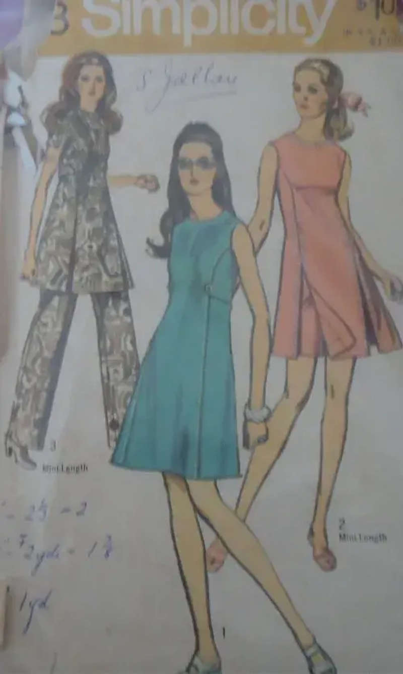 Patterns - VINTAGE SIMPLICITY 8788 DRESS & PANTS SIZE 14 BUST 36 ...