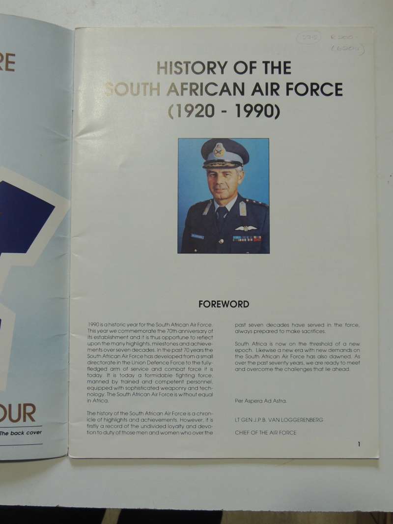 Books - History Of The South African Air Force (1920 - 1990 ...