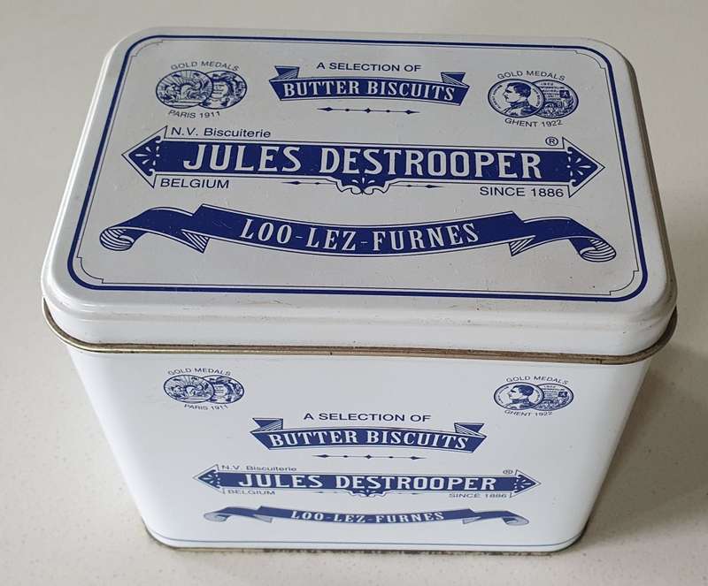 Tin - JULES DESTROOPER, Belgium butter biscuits tin as per photos was ...