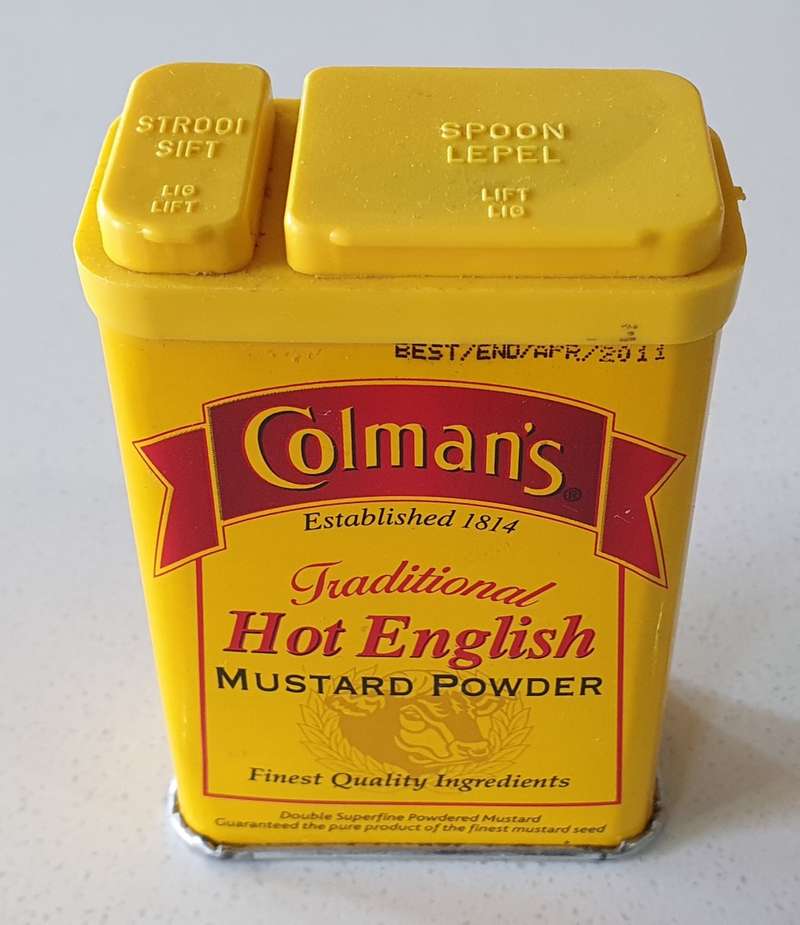 Tin - COLMAN`S Hot English Mustard powder 50g tin as per photos was ...