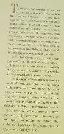 Natural Science - Creatures of Habit - Peter Apps and Richard du Toit ...