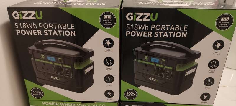 Solar Power Stations - Gizzu 500W 518Wh Portable Power Station 1 x 3 ...