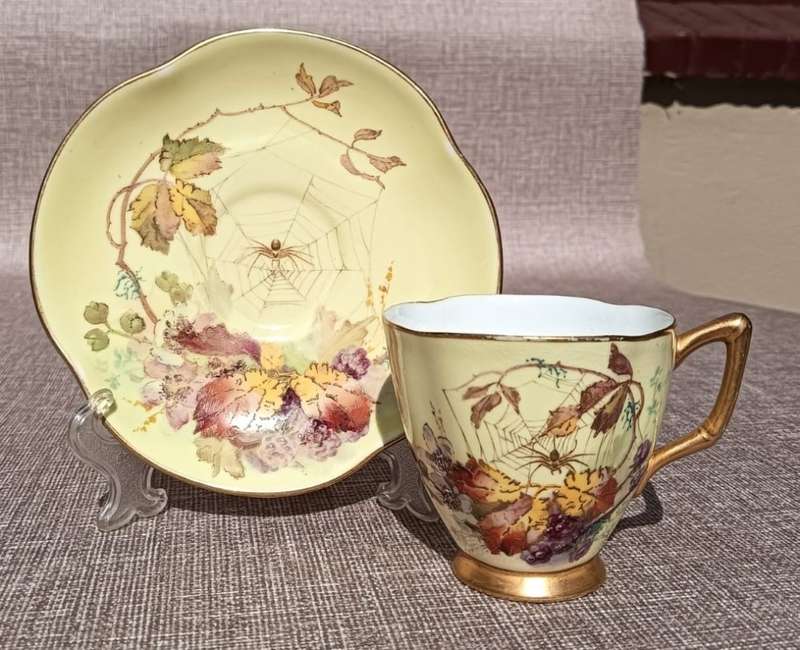 English Porcelain - Antique 122 Year Old Royal Worcester Spider Web ...