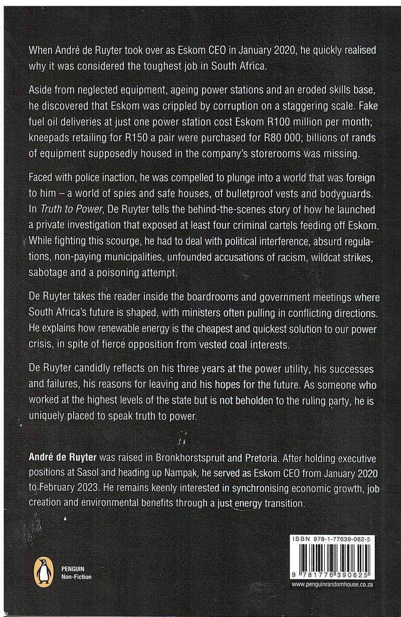 History & Politics - Truth to Power: My Three Years Inside Eskom ...