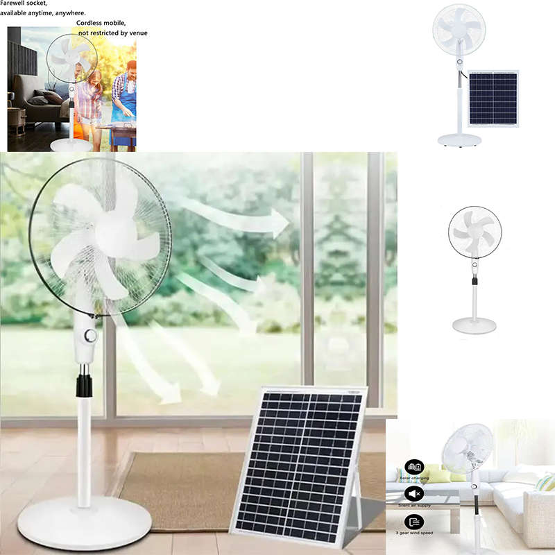 Fans - Portable Solar Panel 12W 9V 3-Speed Floor-Standing Oscillating ...