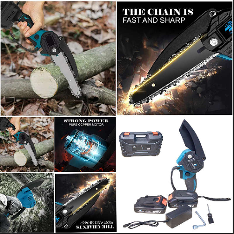 Saws - The Portable Electric Chain Saw Uses Two 25V 7500Mah Lithium ...
