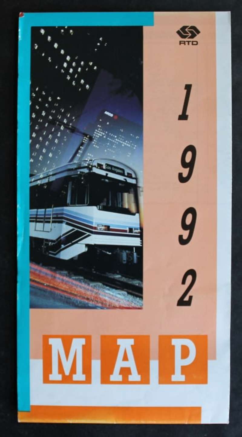 Maps - 1992 RTD Transit System Southern California Los Angeles Folded ...