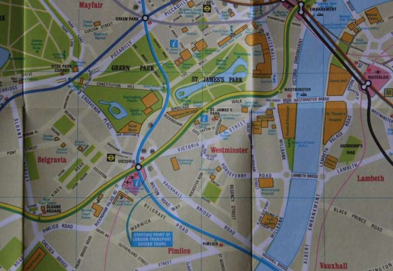 Maps - Vintage Folded Map of London Transport`s Bus, Tube and Street ...