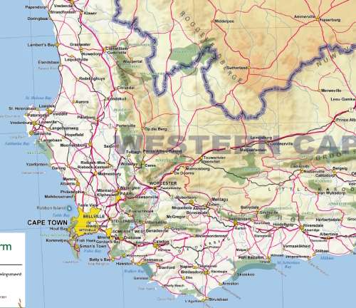 Maps - South Africa Provincial Political and Physical Wall Map ...