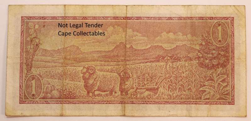 TW de Jongh - South Africa 1 Rand Bank Note Springbok Watermark de ...